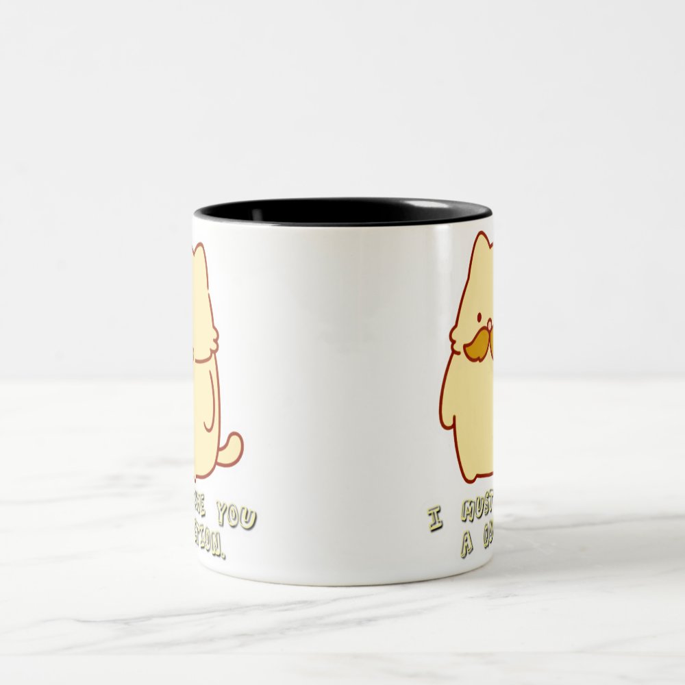 Purrington Snugglepuff - Mustache You a Question Two-Tone Coffee Mug ...