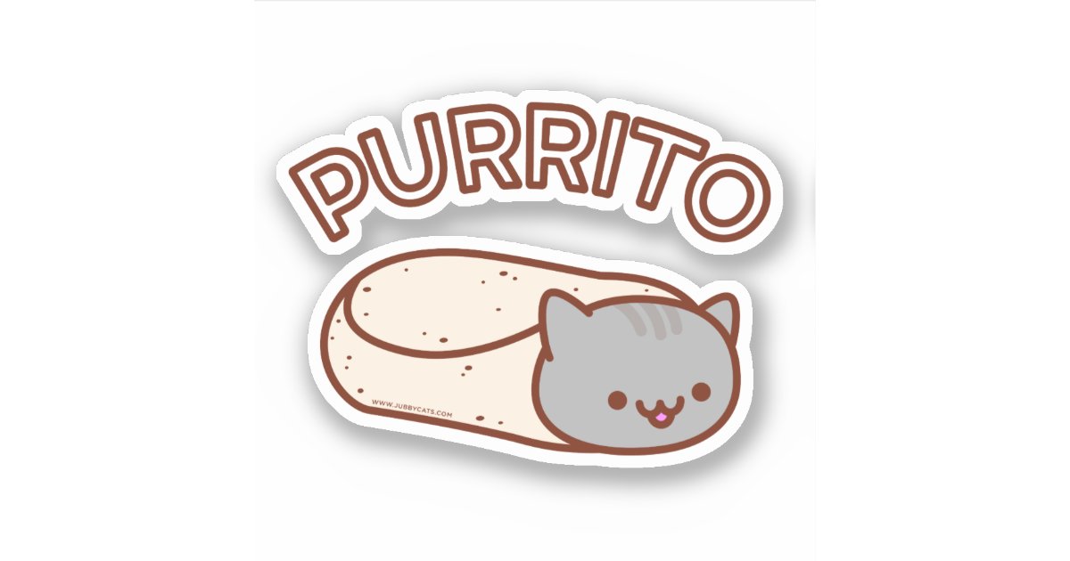 Purrito Cat Burrito Sticker Zazzle