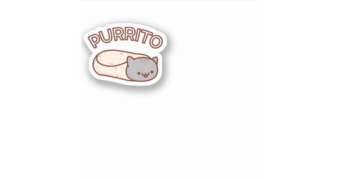 Purrito Cat Burrito Sticker Zazzle