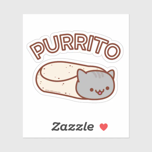PURRITO Cat Burrito Sticker | Zazzle