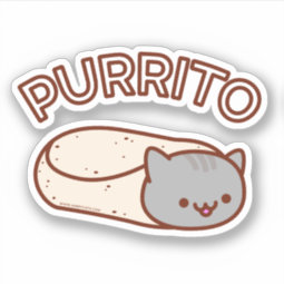 PURRITO Cat Burrito Sticker | Zazzle