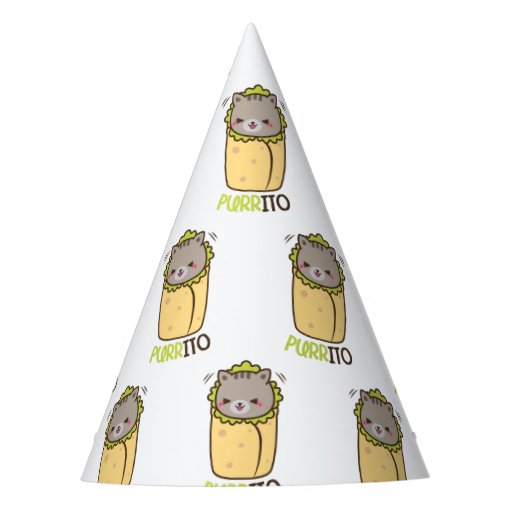 Purrito Kitty Burrito Party Hat | Zazzle