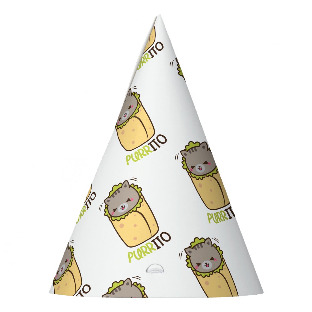 Purrito Kitty Burrito Party Hat | Zazzle