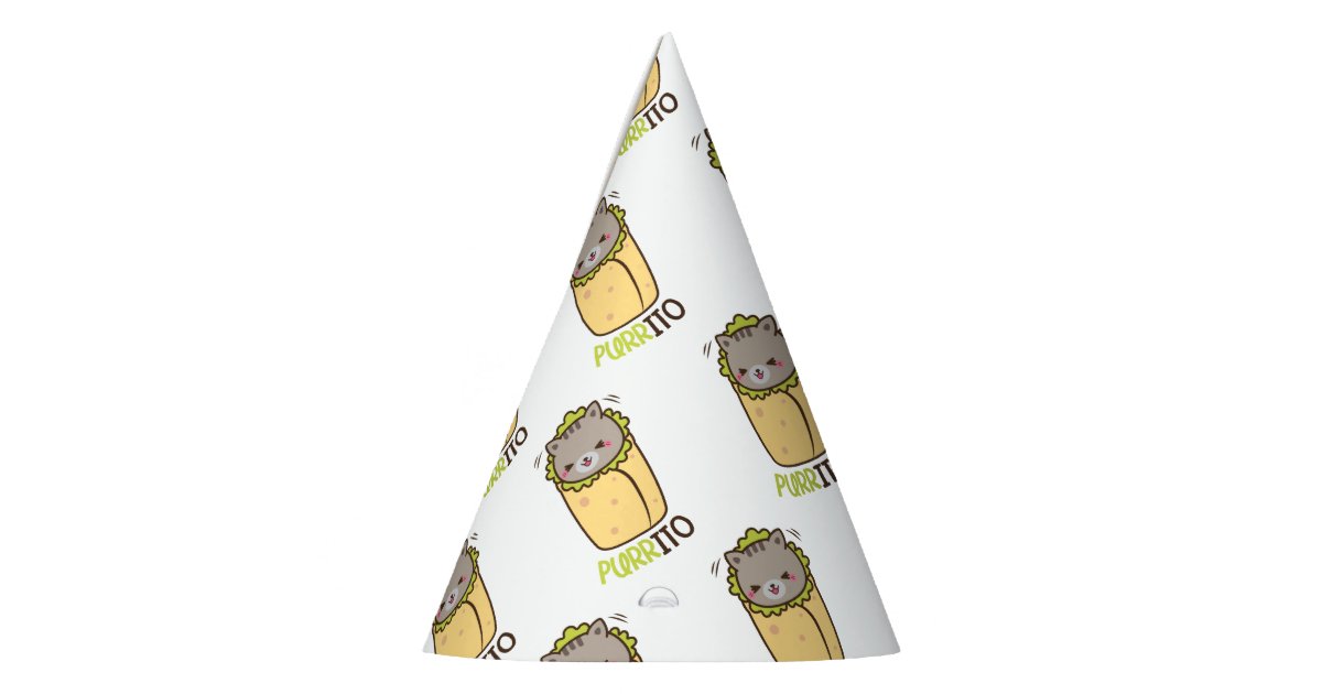 Purrito Kitty Burrito Party Hat | Zazzle