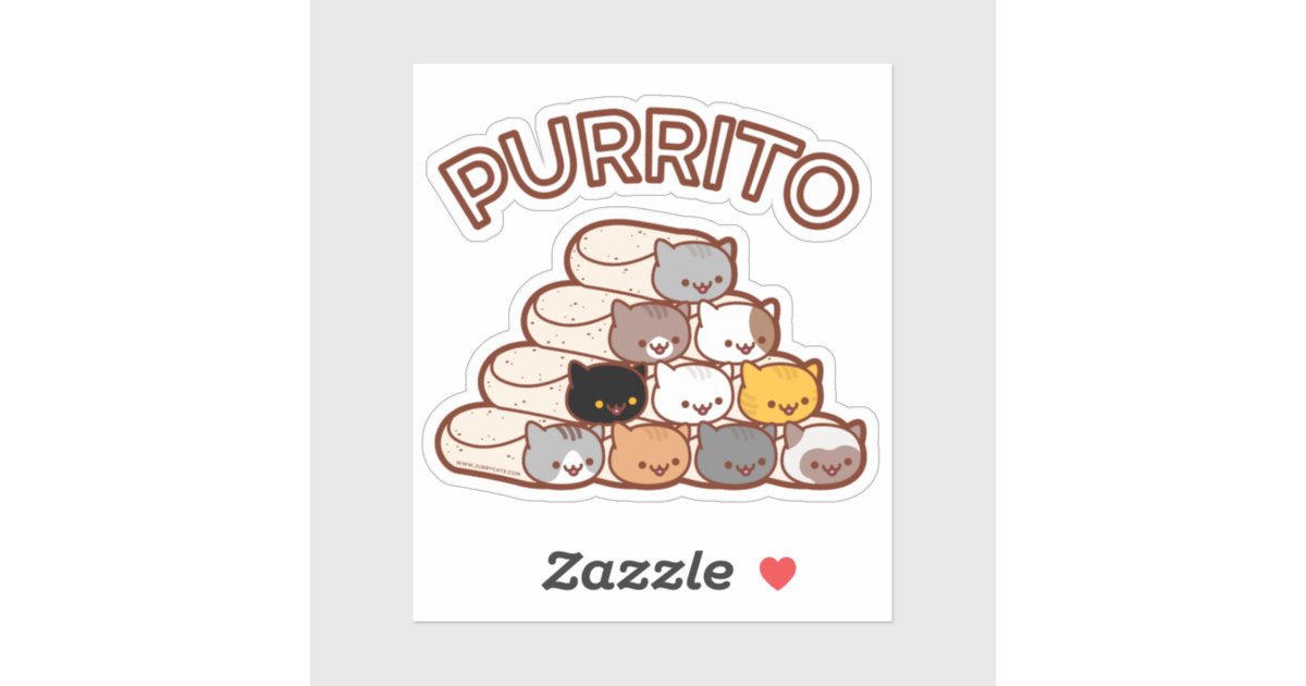 PURRITO PYRAMID Cat Burrito Sticker | Zazzle
