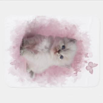Purrr Pink Kitten Swaddle Blanket | Zazzle