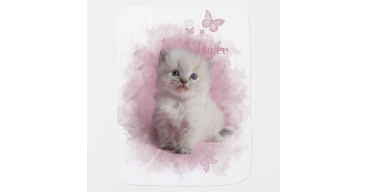 Purrr Pink Kitten Swaddle Blanket | Zazzle