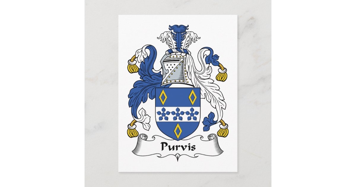 Purvis Family Crest Postcard | Zazzle