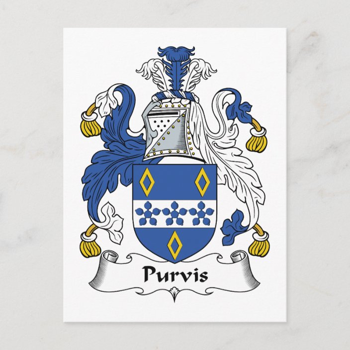 Purvis Family Crest Postcard | Zazzle.com