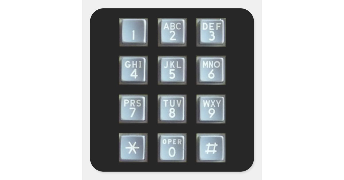 Push Button Keypad Square Sticker | Zazzle