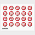 Push Me Big Red Button Classic Round Sticker | Zazzle