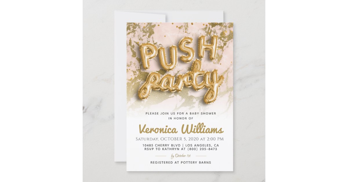 Push Party Trendy Modern Baby Shower Invitation | Zazzle