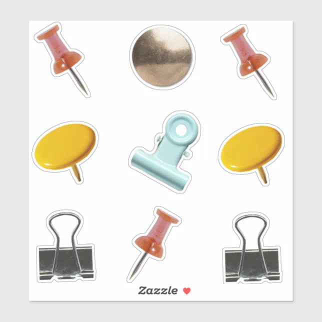 Push Pin Sticker Sheet | Zazzle