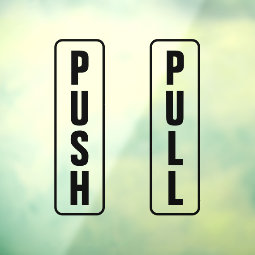 Push Pull Enter Exit Glass Door Sign Black | Zazzle