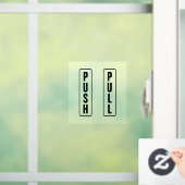 Push Pull Enter Exit Glass Door Sign Black | Zazzle