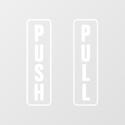 Push Pull Enter Exit Glass Door Sign White | Zazzle