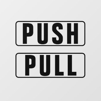 Push Pull Enter Exit Glass Door Window Cling | Zazzle