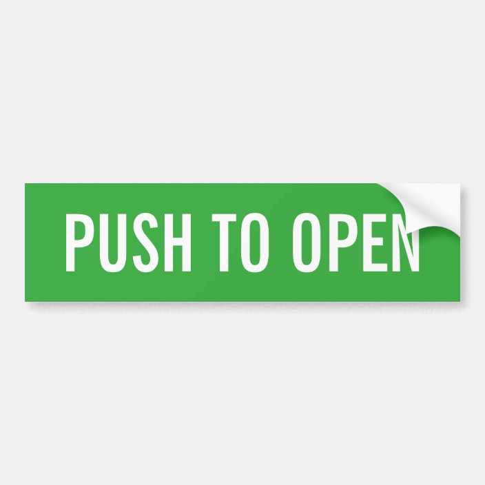 Push to open exit door sign on vinyl sticker | Zazzle.com