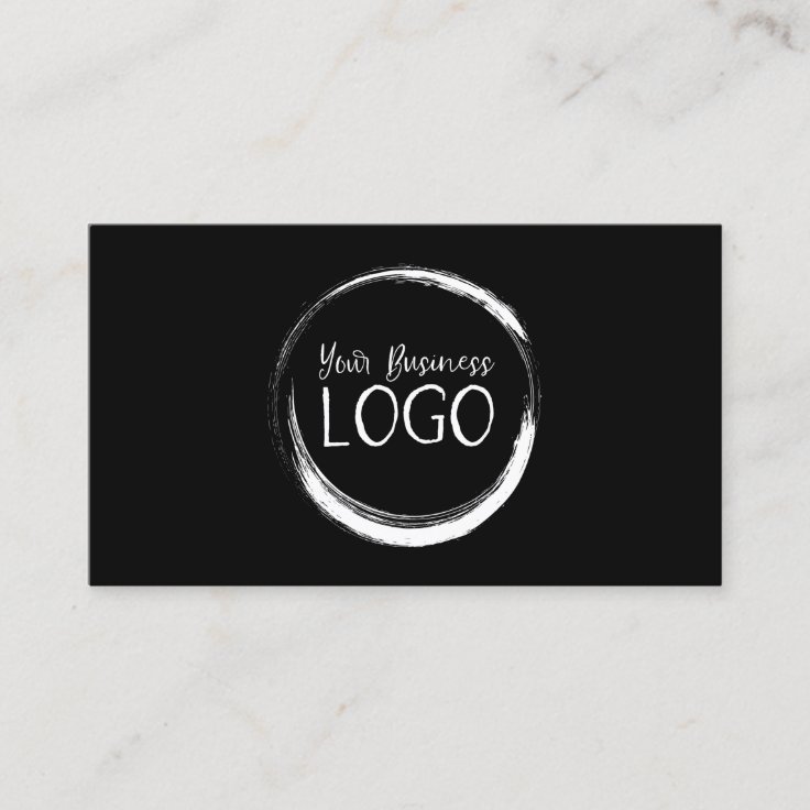 Put My White Logo On Black Business Card | Zazzle