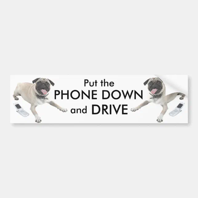 Put The Phone Down And Drive Bumper Sticker | Zazzle