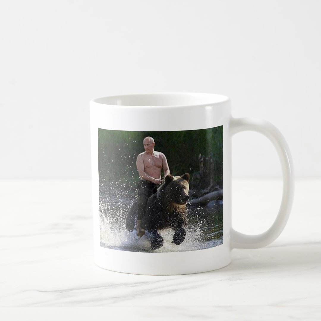 Putin rides a bear! coffee mug | Zazzle