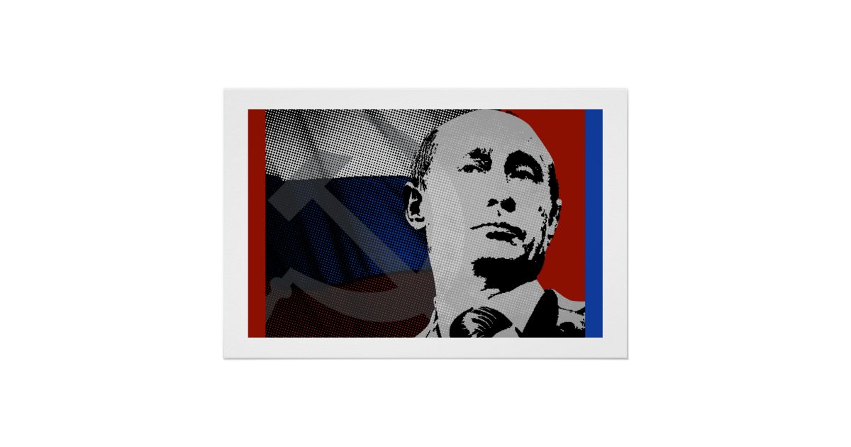 Putin with Russian Flag Poster | Zazzle