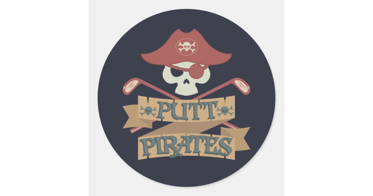 Putt Pirates Golfing Hobby Sports Classic Round Sticker | Zazzle