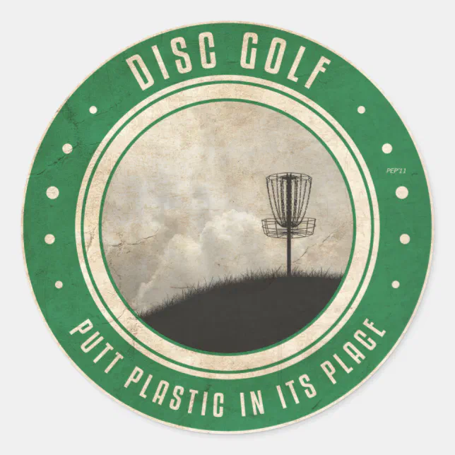 Putt Plastic In Its Place Classic Round Sticker | Zazzle