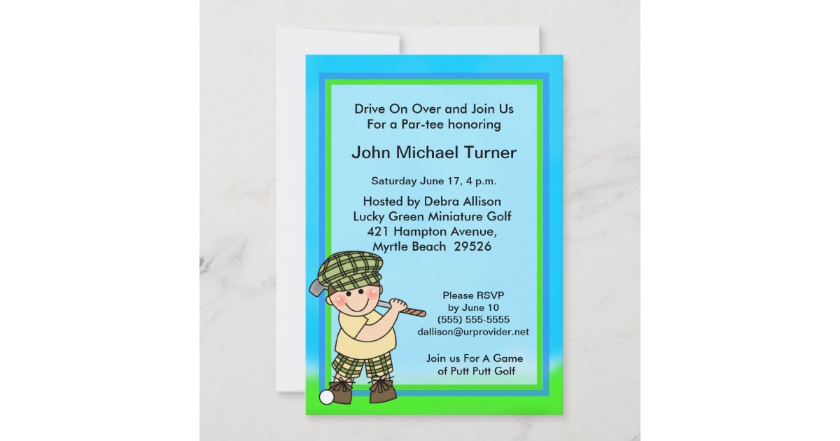 Putt Putt Golf Birthday Invitation | Zazzle