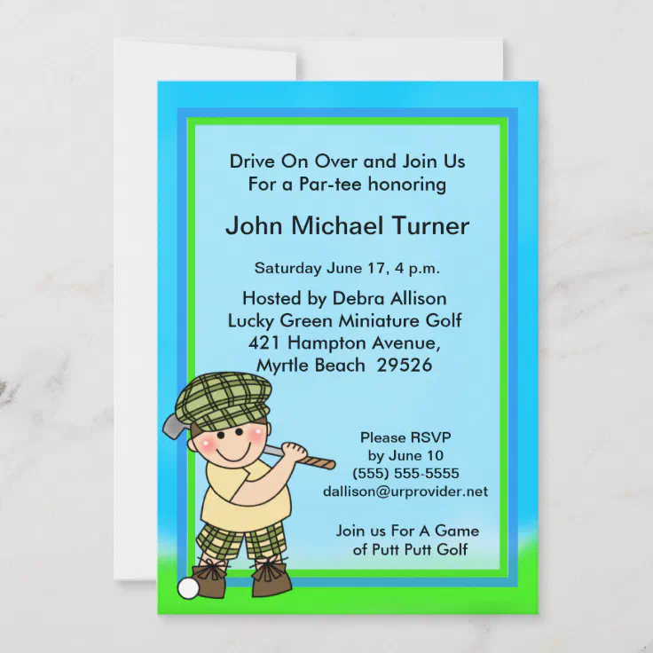 Putt Putt Golf Birthday Invitation | Zazzle