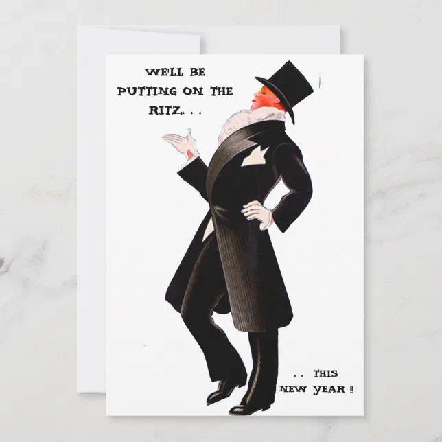 PUTTING ON THE RITZ NEW YEAR INVITATION | Zazzle