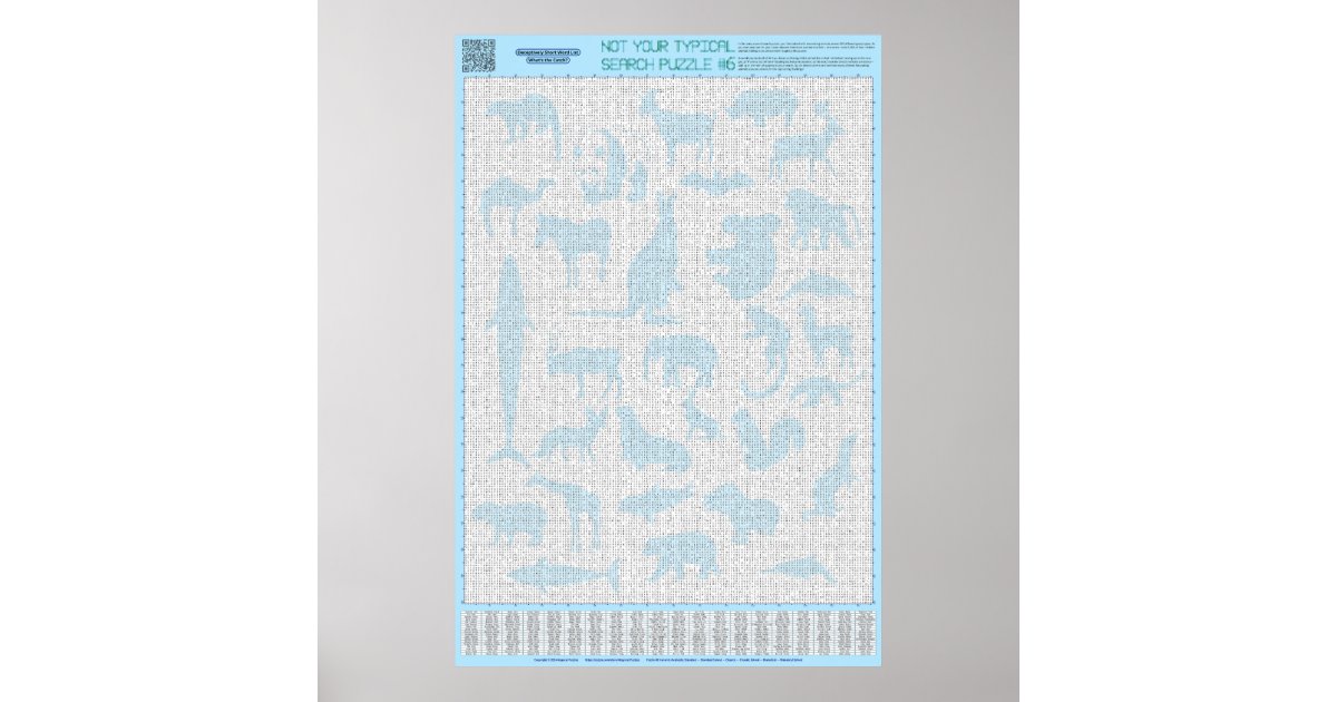 PUZZLE #6: Animal Groups - Standard Poster | Zazzle