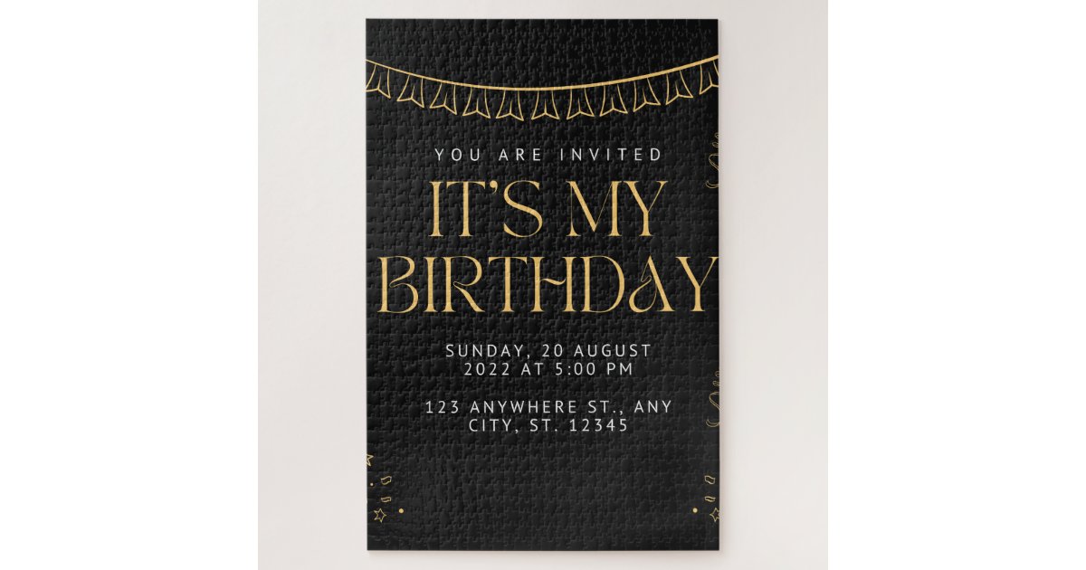 Puzzle birthday invitation card | Zazzle