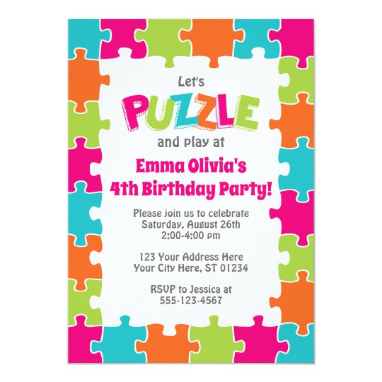 Puzzle Birthday Invitation | Puzzle Party | Zazzle.com