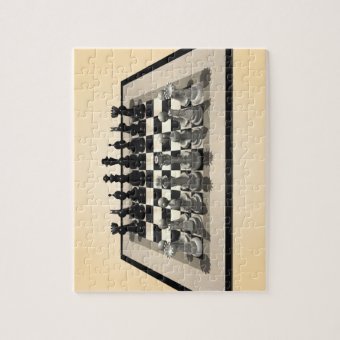 Puzzle: Chessboard and Chess Pieces Jigsaw Puzzle | Zazzle