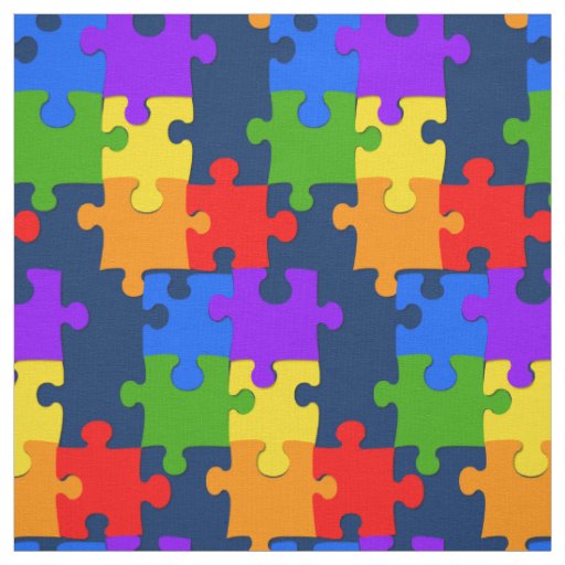 Puzzle Fabric | Zazzle.com