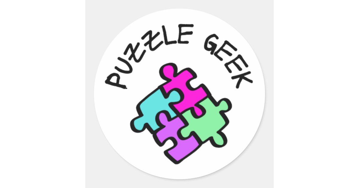 Puzzle Geek Classic Round Sticker | Zazzle