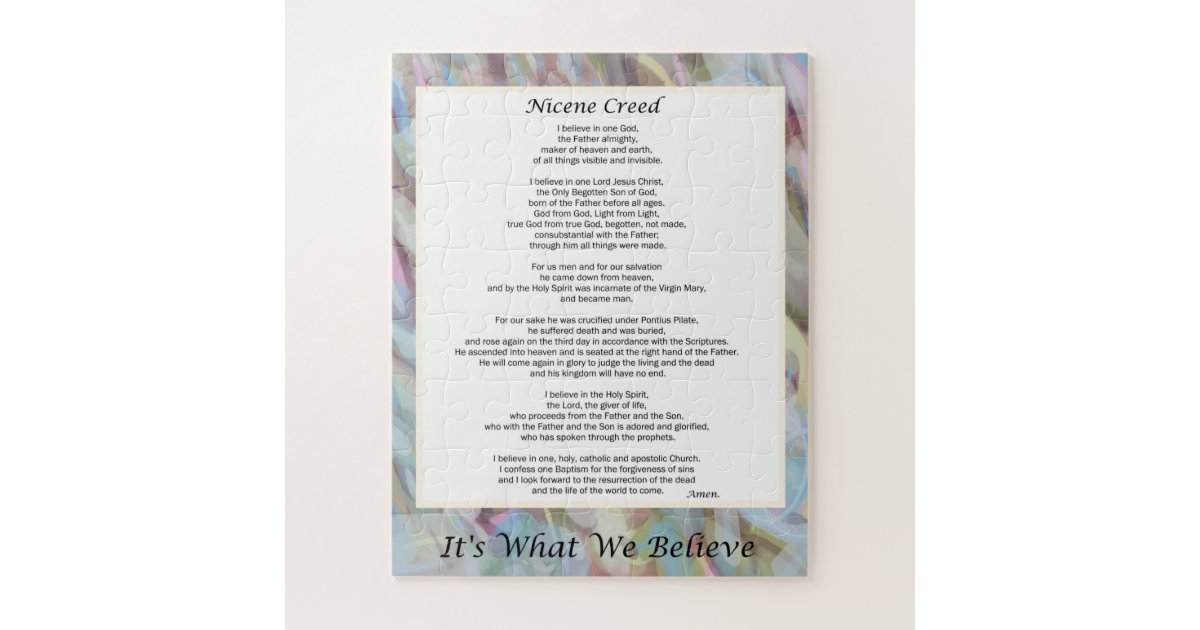 Puzzle Nicene Creed Large Pieces Christian Prayer | Zazzle