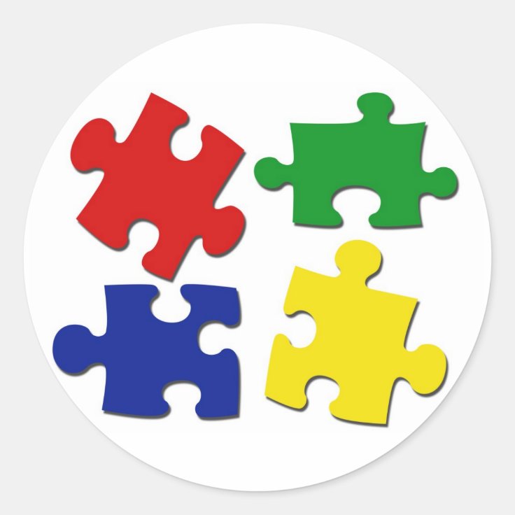 Puzzle Pieces Sticker | Zazzle