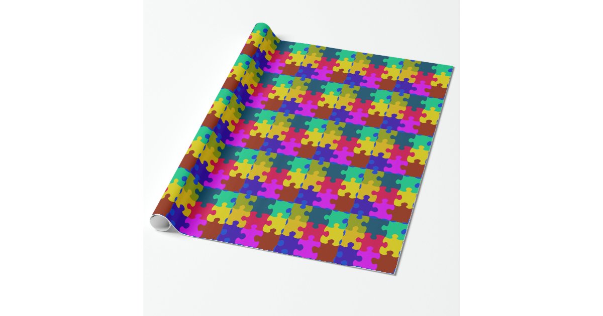 Puzzle Pieces Wrapping Paper | Zazzle