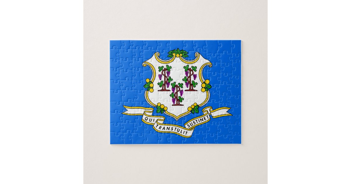 Puzzle with Flag of Connecticut State | Zazzle