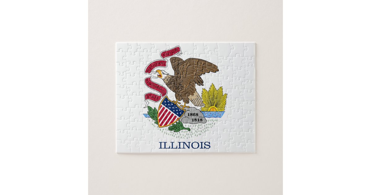 Puzzle with Flag of Illinois State | Zazzle