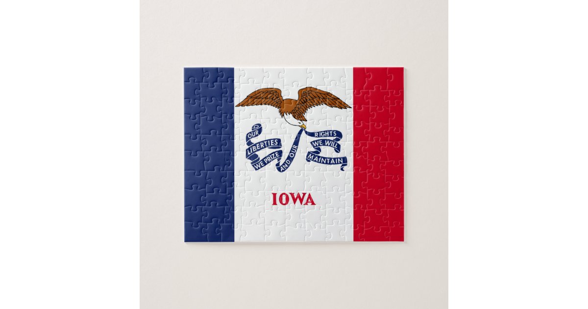 Puzzle with Flag of Iowa State | Zazzle