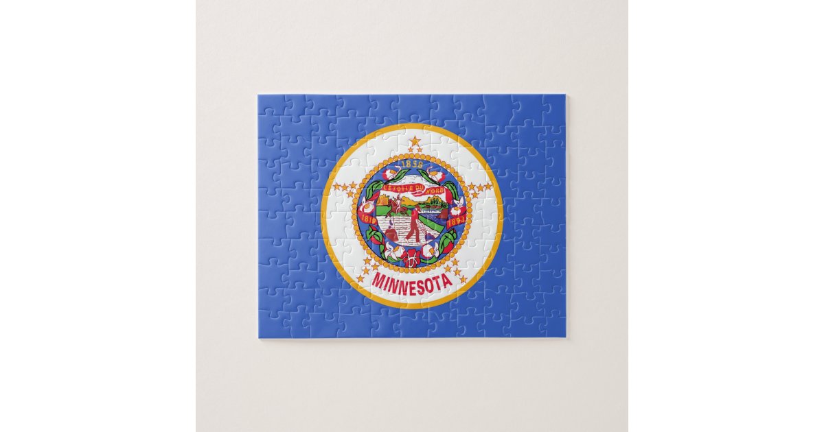 Puzzle with Flag of Minnesota State | Zazzle