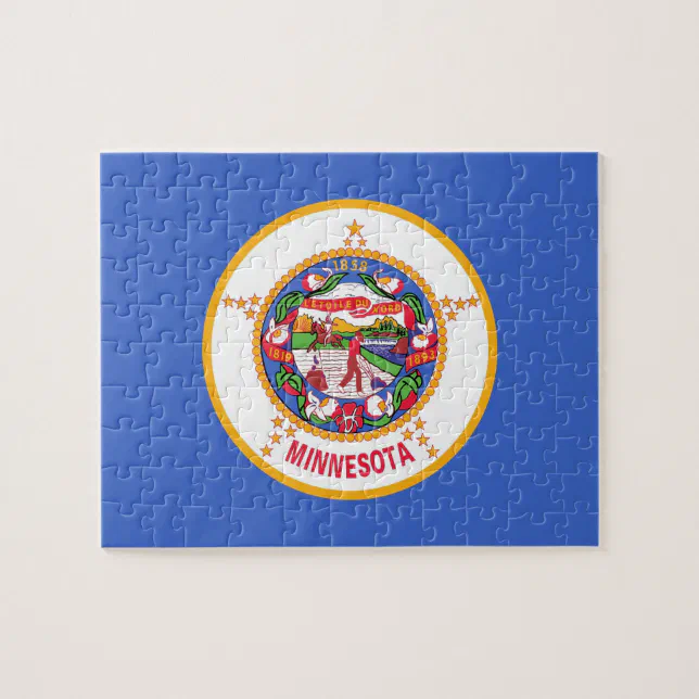 Puzzle with Flag of Minnesota State | Zazzle
