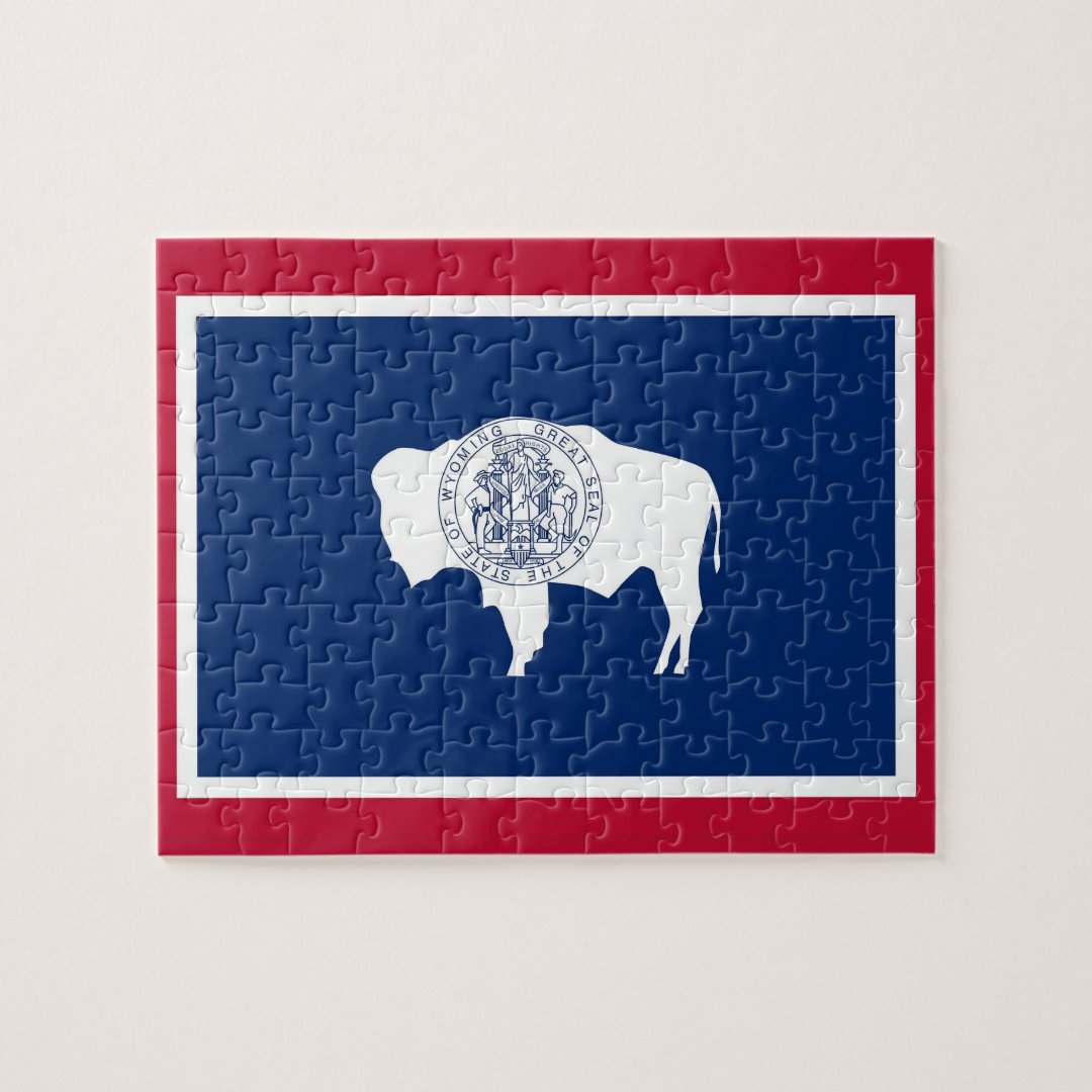 Puzzle with Flag of Wyoming State | Zazzle