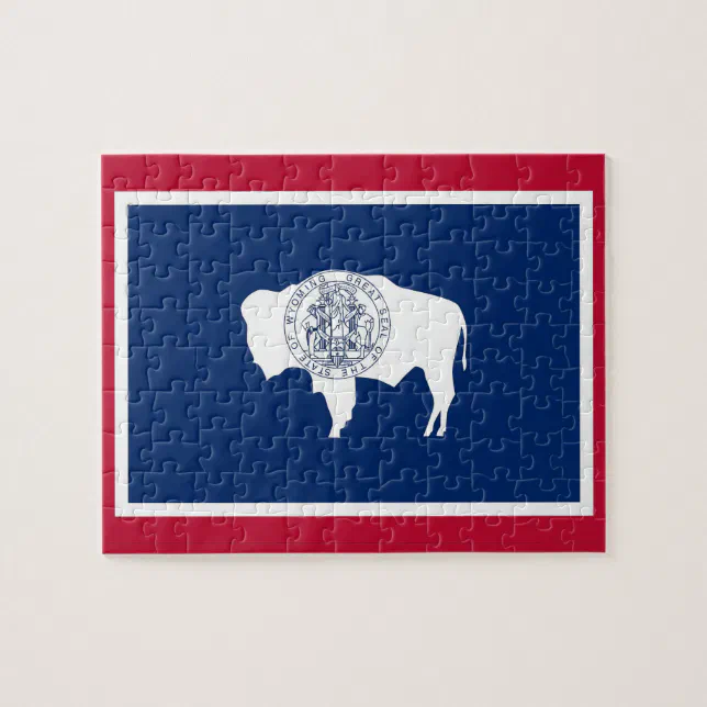 Puzzle with Flag of Wyoming State | Zazzle