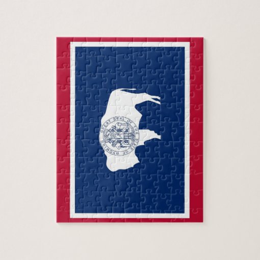 Puzzle with Flag of Wyoming State | Zazzle