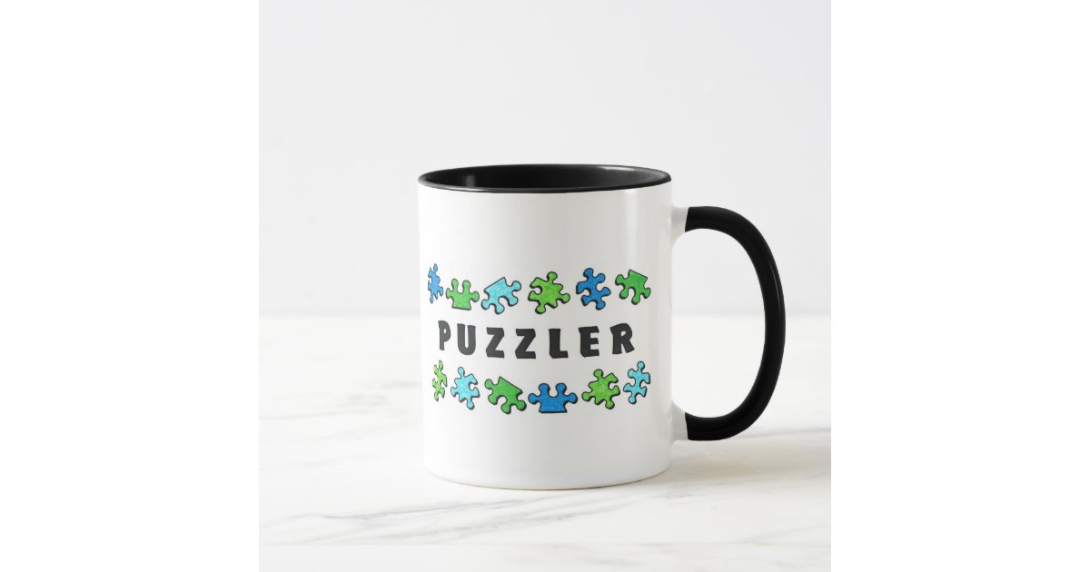 Puzzler with puzzle pieces mug | Zazzle