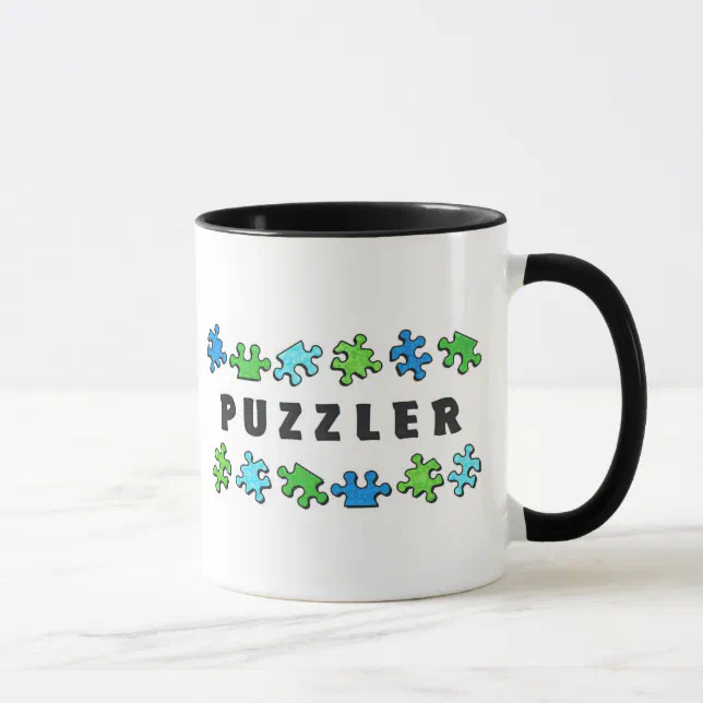 Puzzler with puzzle pieces mug | Zazzle